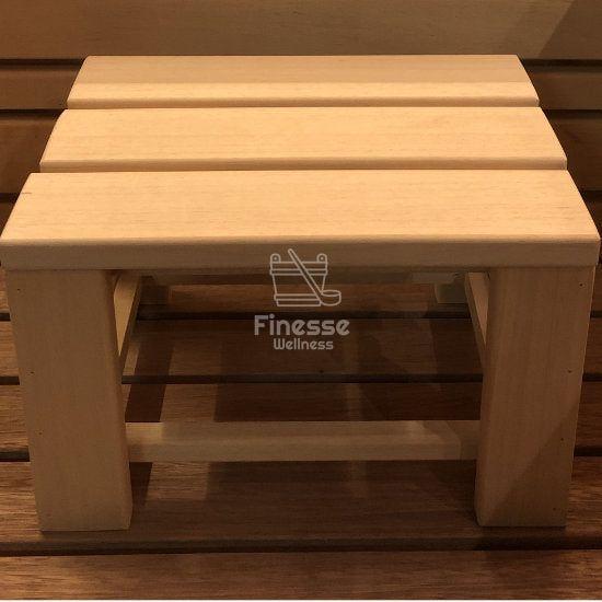 sauna stool made of abachi wood - Sauna stool with straight uprights ...